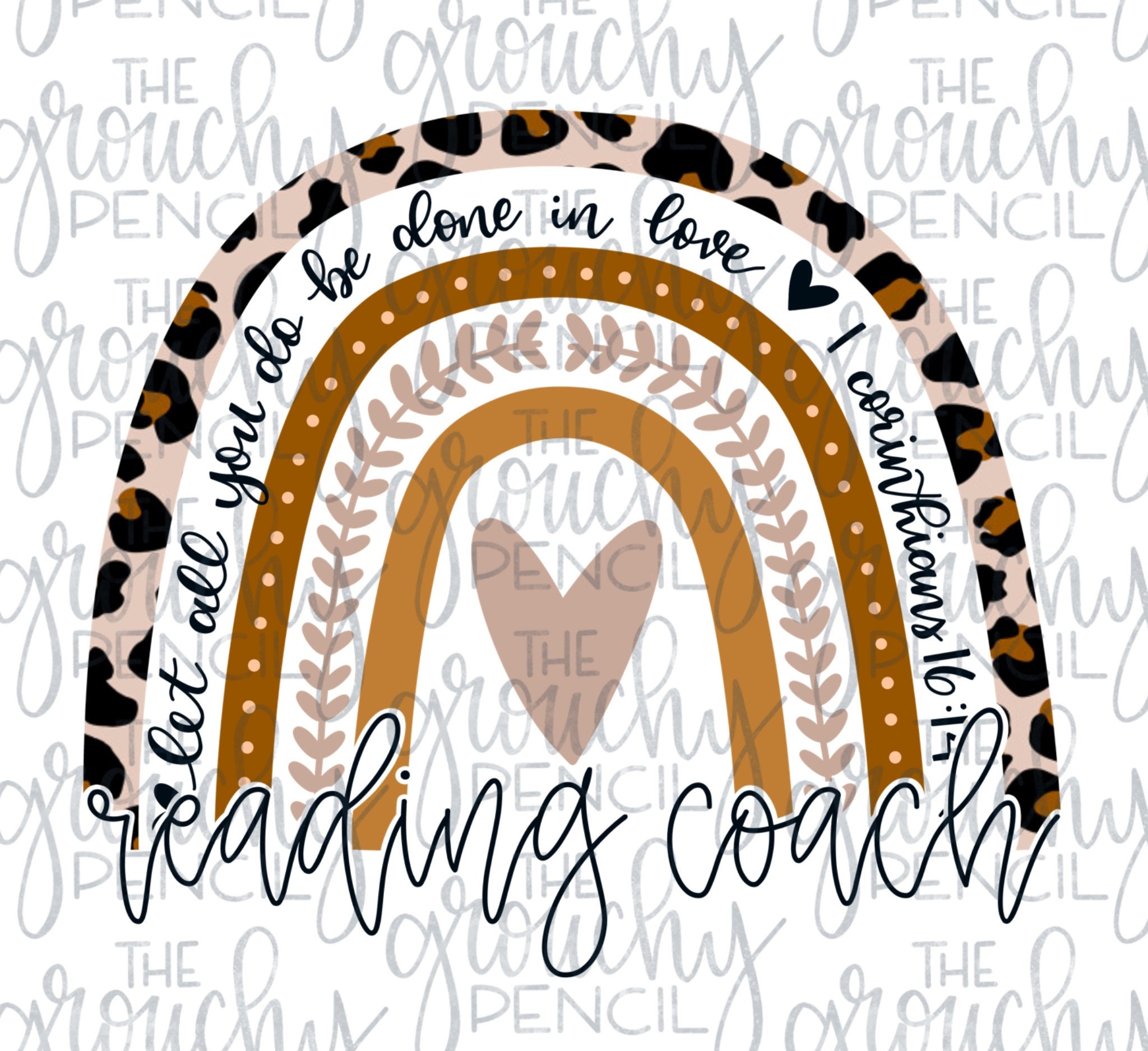 Reading Coach Rainbow Handlettered PNG Digital Download - Etsy