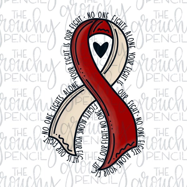 Burgundy and Ivory Cancer Ribbon - Etsy