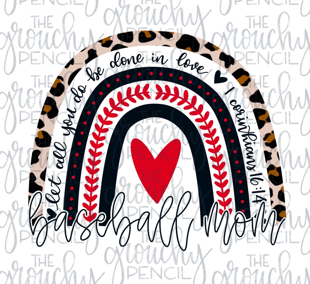Baseball Mom Rainbow Raising Ballers Momlife Handlettered PNG File ...