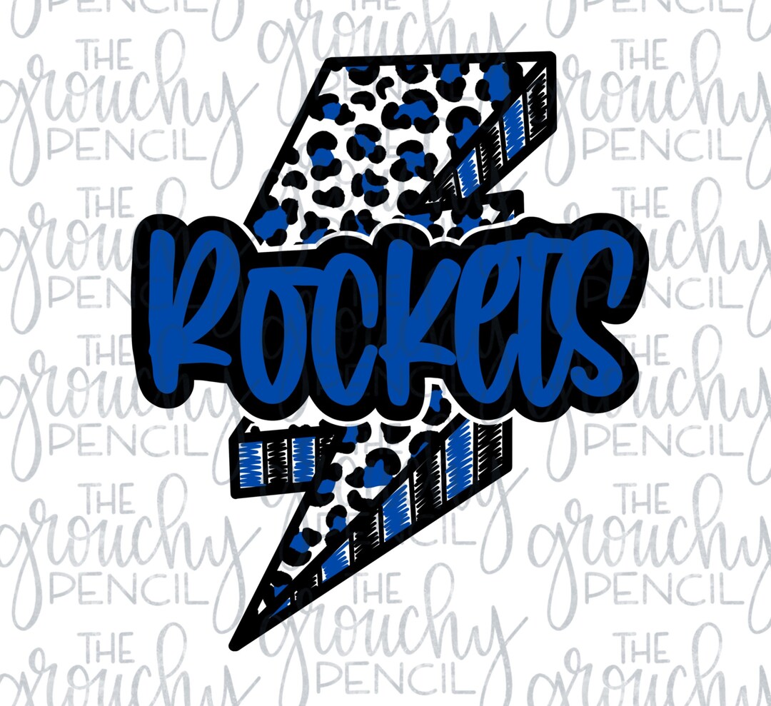 Rockets Lightning Bolt Mascot Baseball Softball Basketball Football ...