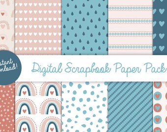 Rainbow Digital Paper Pack Boho Rainbow Paper Printable - Etsy