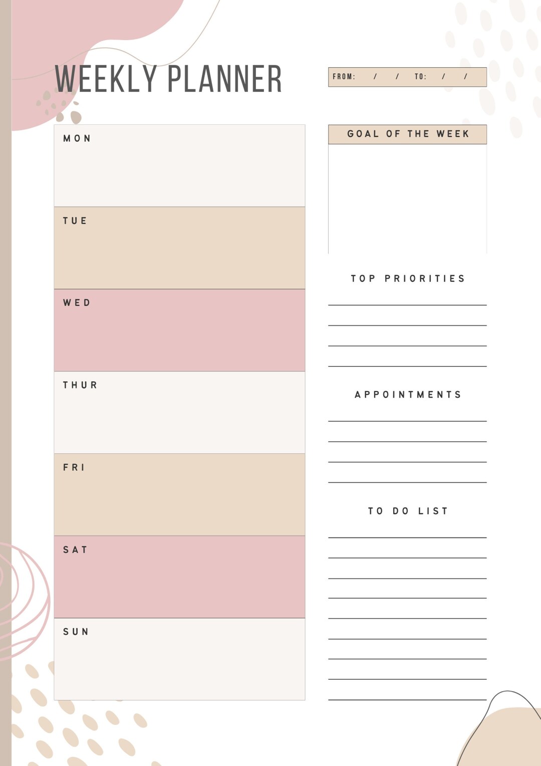 Weekly Planner - Etsy