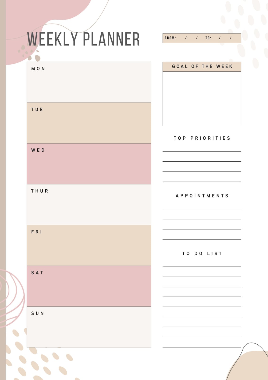 Weekly Planner - Etsy