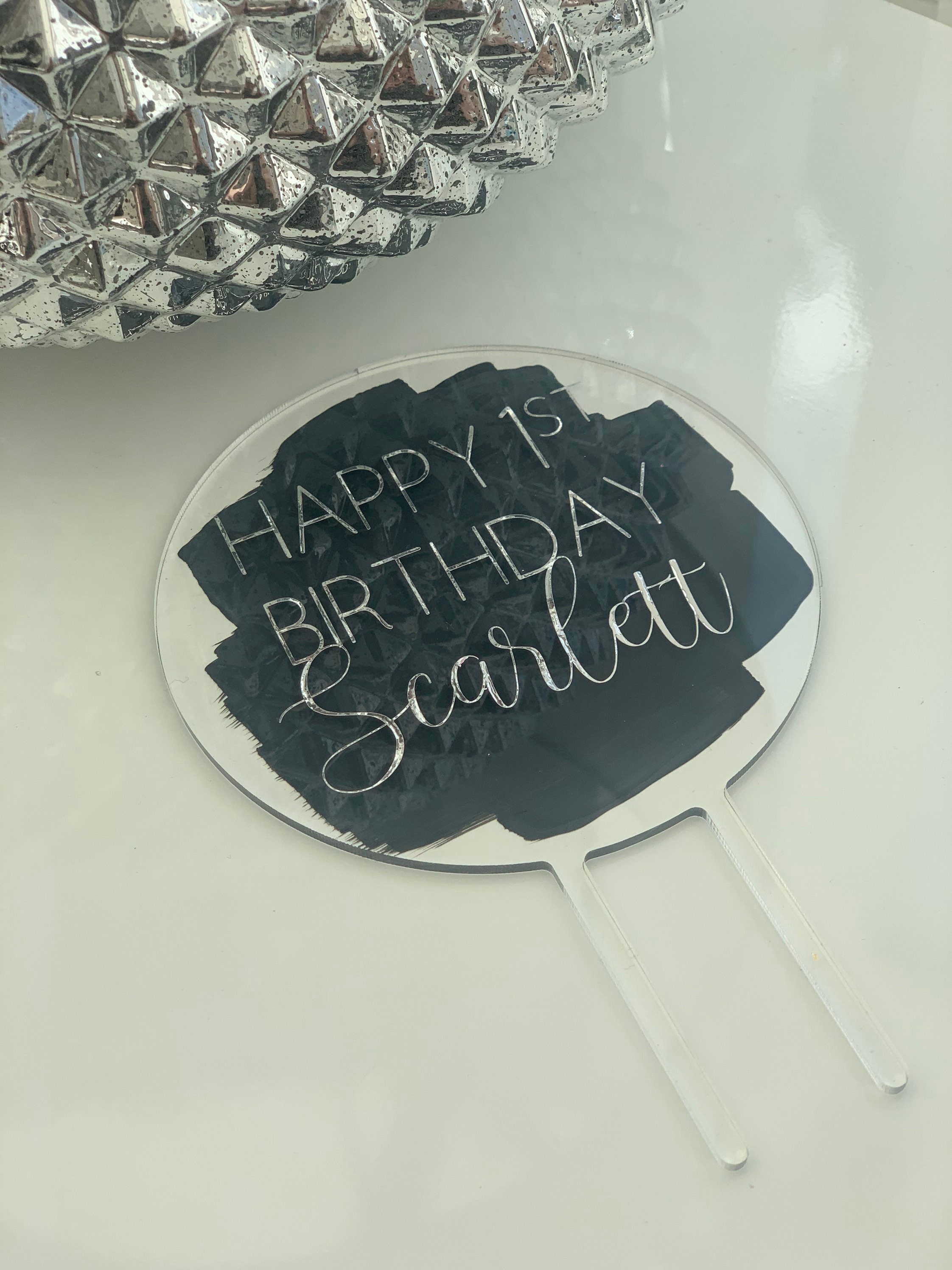 Topper de pastel acrílico de círculo grande | Etsy