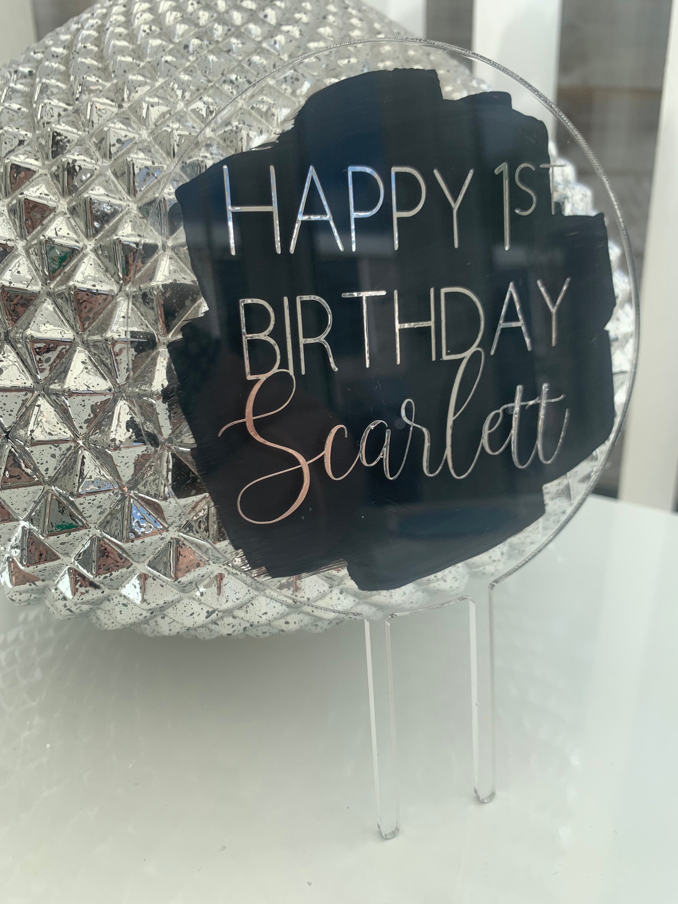 Topper de pastel acrílico de círculo grande | Etsy