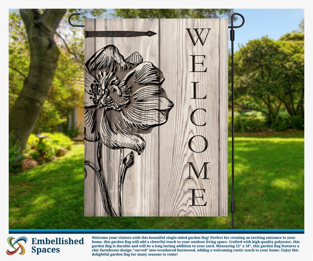 Rustic Farmhouse Welcome Yard Art Garden Flag - Etsy