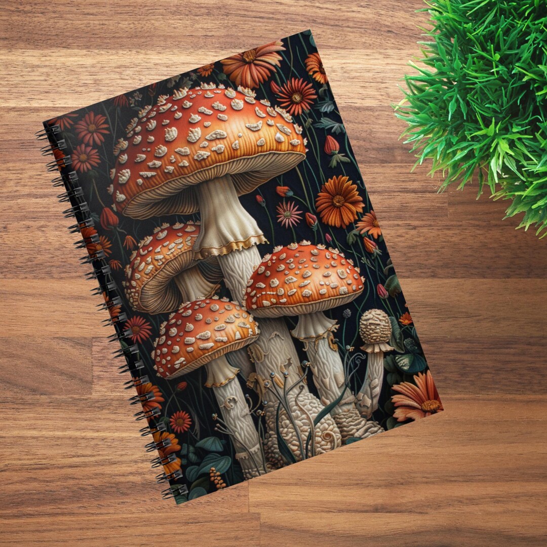 Whimsical Mushroom Spiral Notebook - Art Journal for Nature Lovers ...