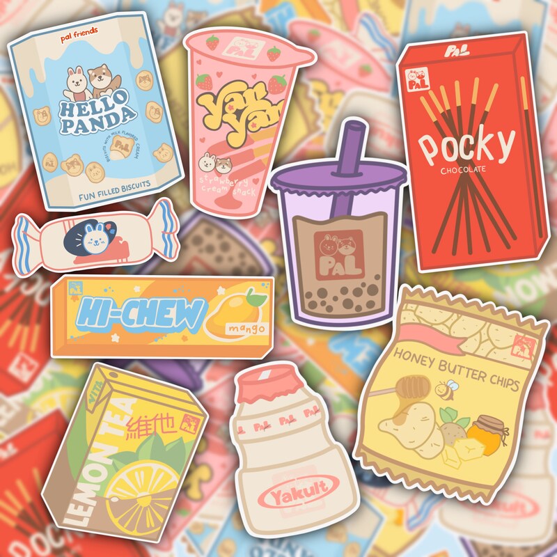Japanese Snack Stickers - Etsy