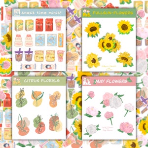 Mini Sticker Sheets Set Sticker Sheet Bundle - Etsy