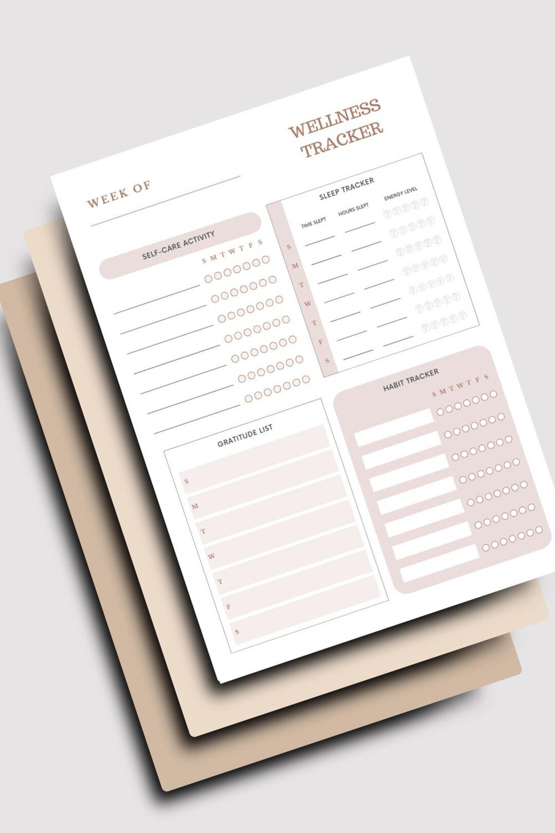 Wellness Tracker Printable | Daily Self-care Planner | Weekly Habit ...