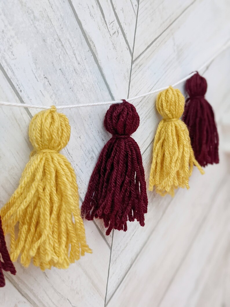 Scarlet and Gold Tassel Garland Boho Garland Boho Tassel - Etsy