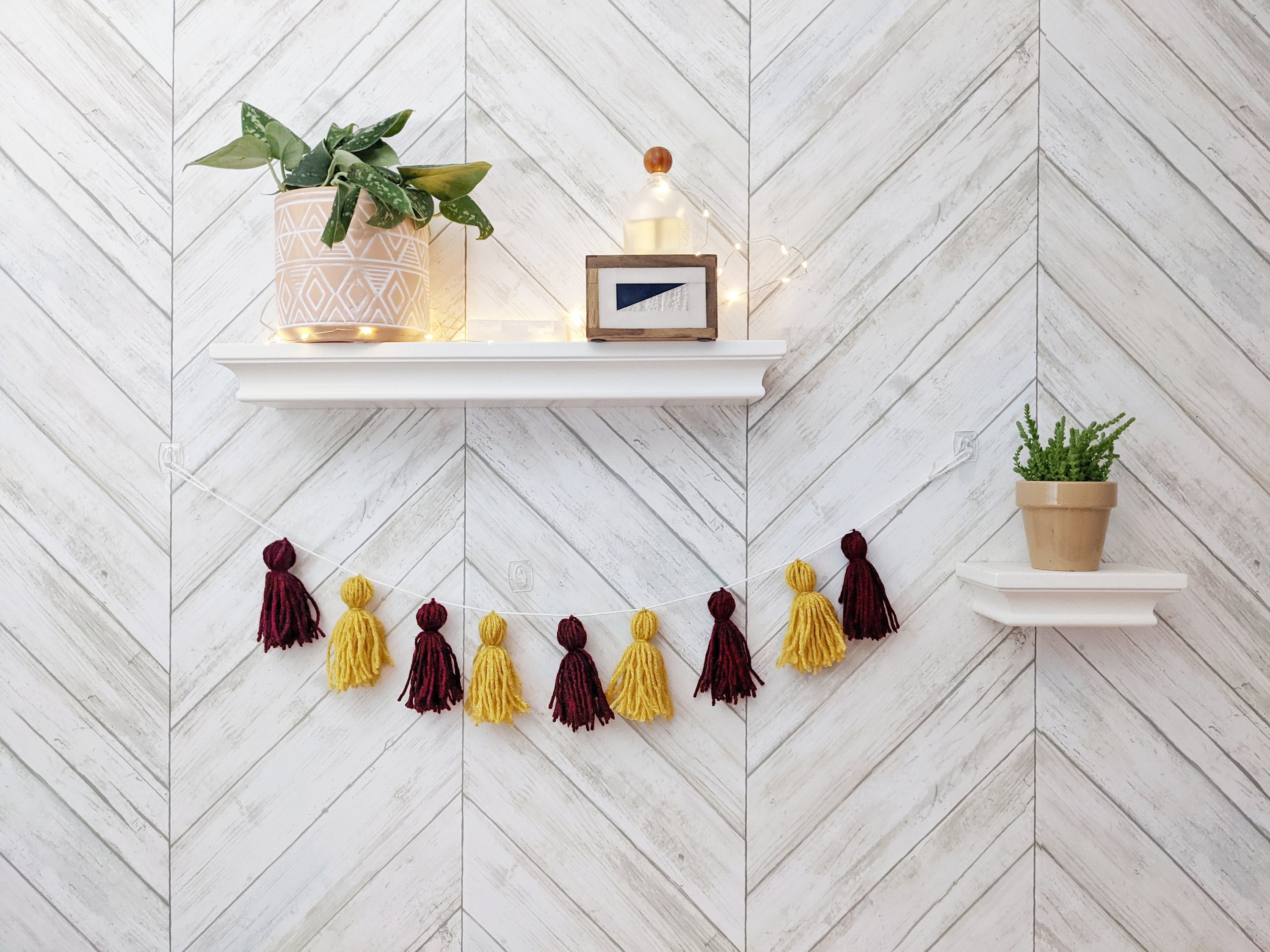 Scarlet and Gold Tassel Garland Boho Garland Boho Tassel - Etsy