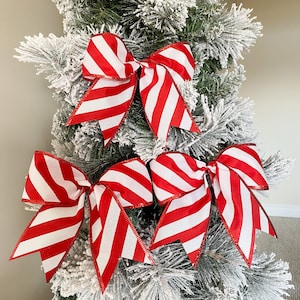 Christmas Tree Bow, Tree Bow, Set of Six Bows, Christmas Bow Decor ...