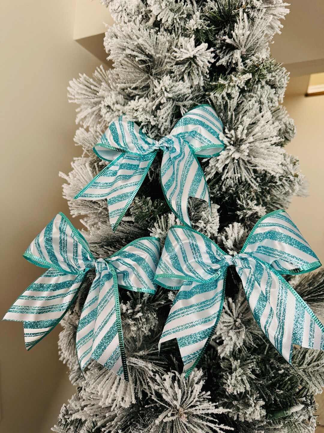 Christmas Tree Bow, Set of Six Bows, Christmas Bow Decor, Christmas ...