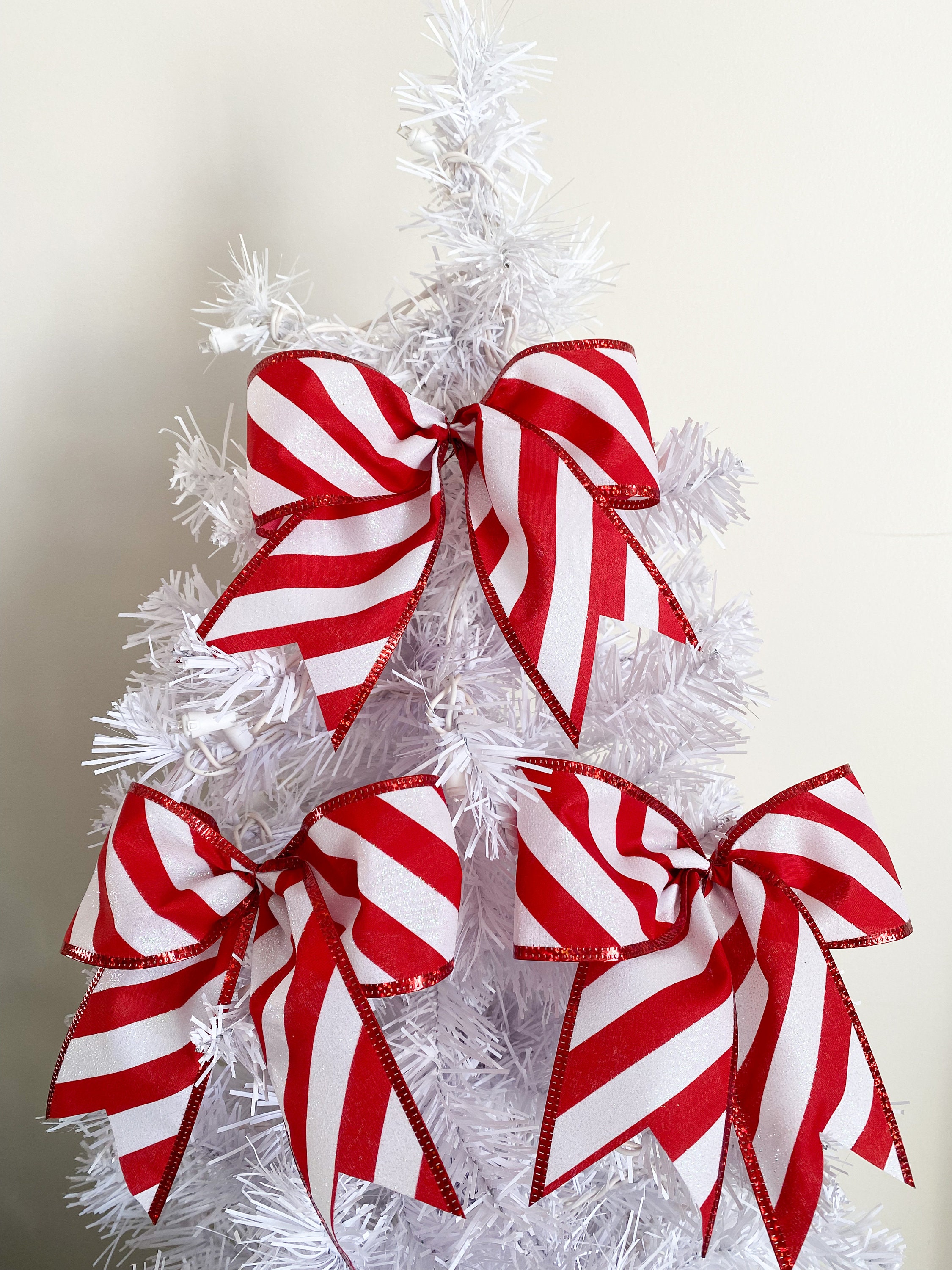Christmas Tree Bow, Tree Bow, Set of Six Bows, Christmas Bow Decor ...