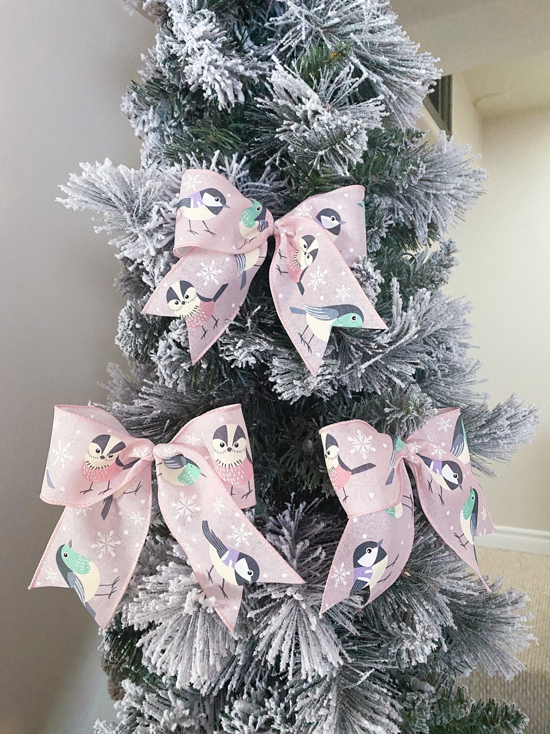 Tree Bow, Christmas Tree Bow, Christmas Tree Decor, Bird Bow Decor ...