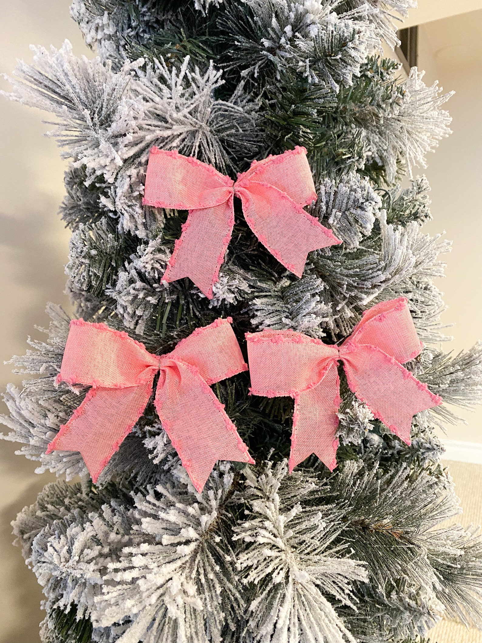 Tree Bow, Christmas Tree Bow, Pink Tree Bow, Pink Christmas Decor, Pink ...