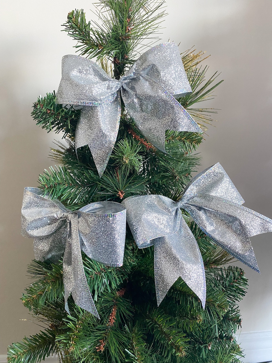 Christmas Tree Bow, Mini Tree Bow, Set of Six Bows, Christmas Bow Decor ...