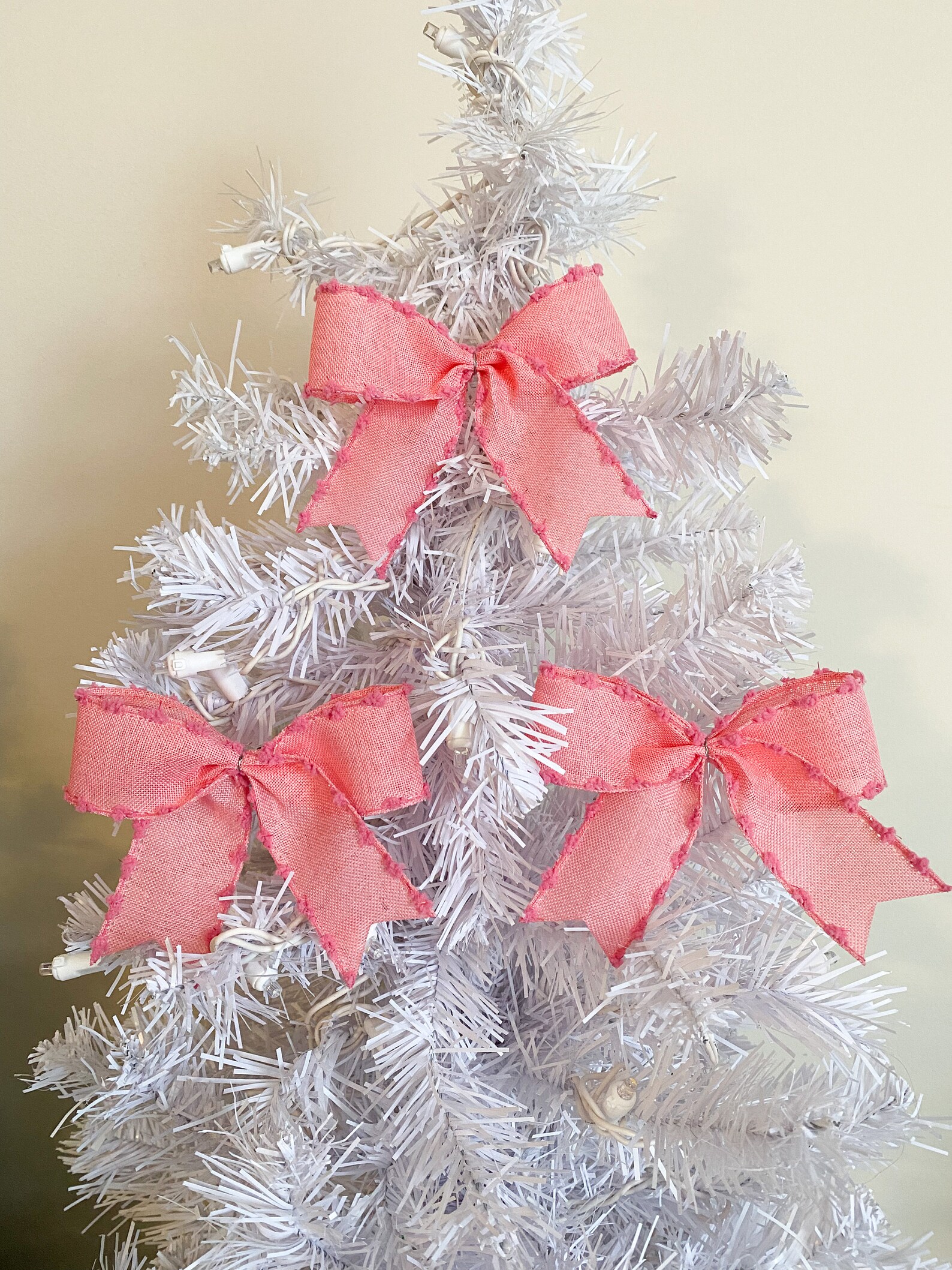Tree Bow, Christmas Tree Bow, Pink Tree Bow, Pink Christmas Decor, Pink ...