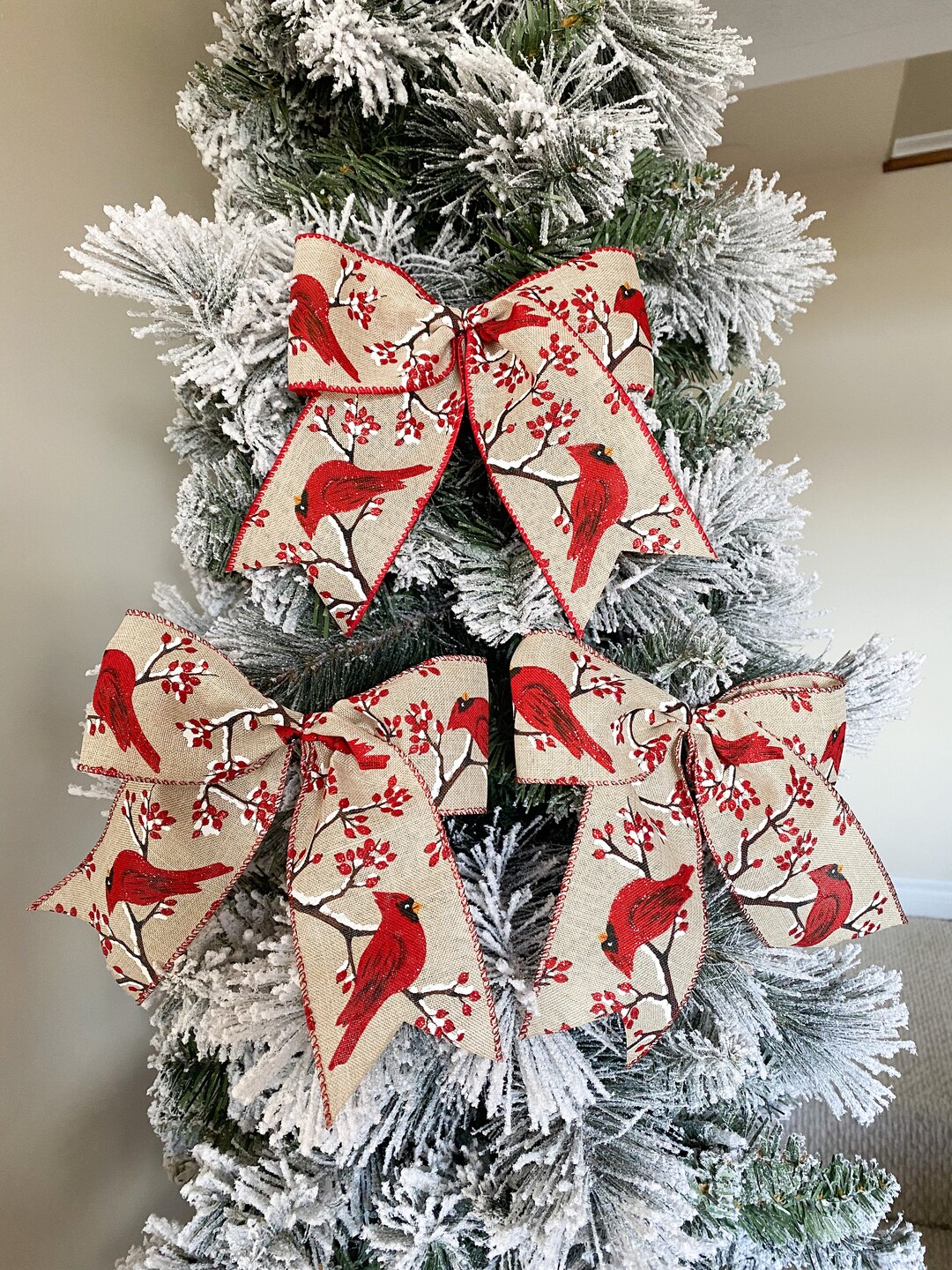 Christmas Tree Bow, Tree Bow, Set of Six Bows, Christmas Bow Decor ...