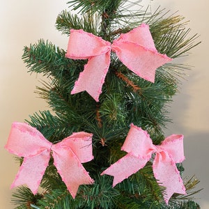 Tree Bow, Christmas Tree Bow, Pink Tree Bow, Pink Christmas Decor, Pink ...