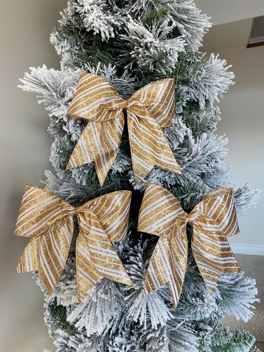 Christmas Tree Bow, Tree Bow, Set of Six Bows, Christmas Bow Decor ...