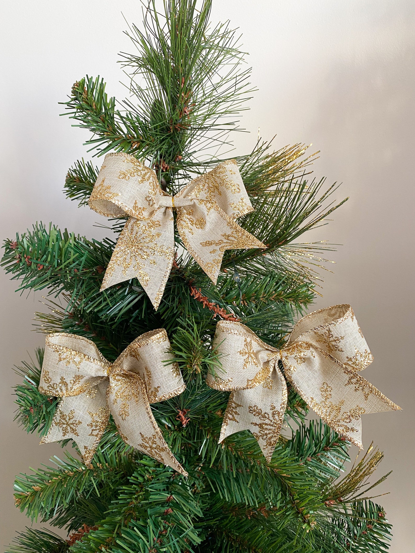 Christmas Tree Bow, Tree Bow, Set of Six Bows, Farmhouse Christmas ...