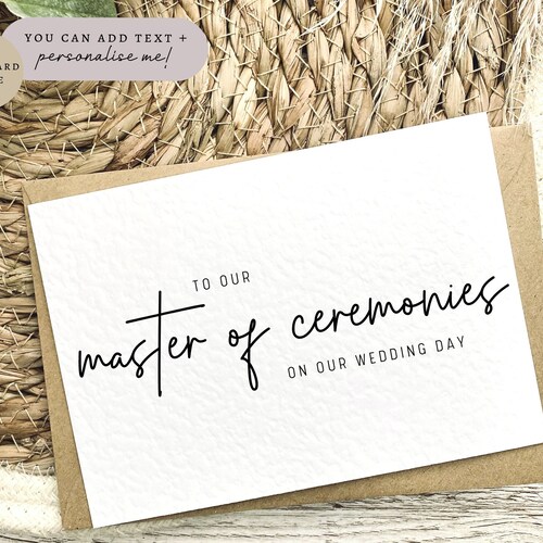 Will You MC at Our Wedding Card Master of Ceremonies Card - Etsy Australia