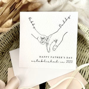 Personalised Hand Print Father's Day Card Greeting Card for Daddy, 1st ...