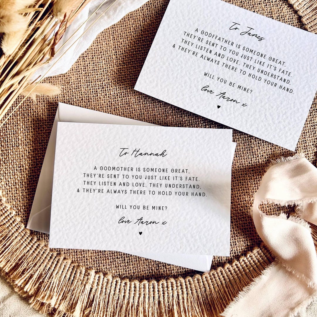 Godparent Proposal Poem Card | Will You Be My Godfather, Will You Be My ...