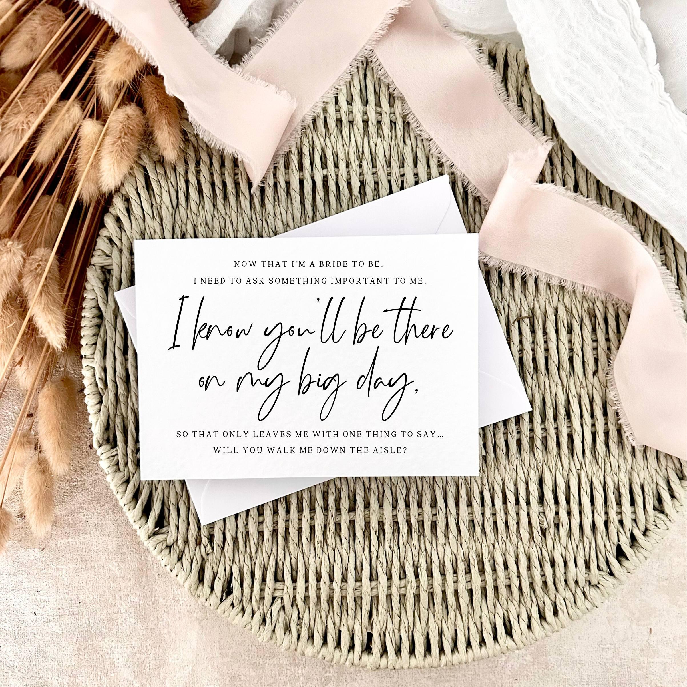 Walk Me Down the Aisle Proposal Card | Personalised Postcard, Mother of ...