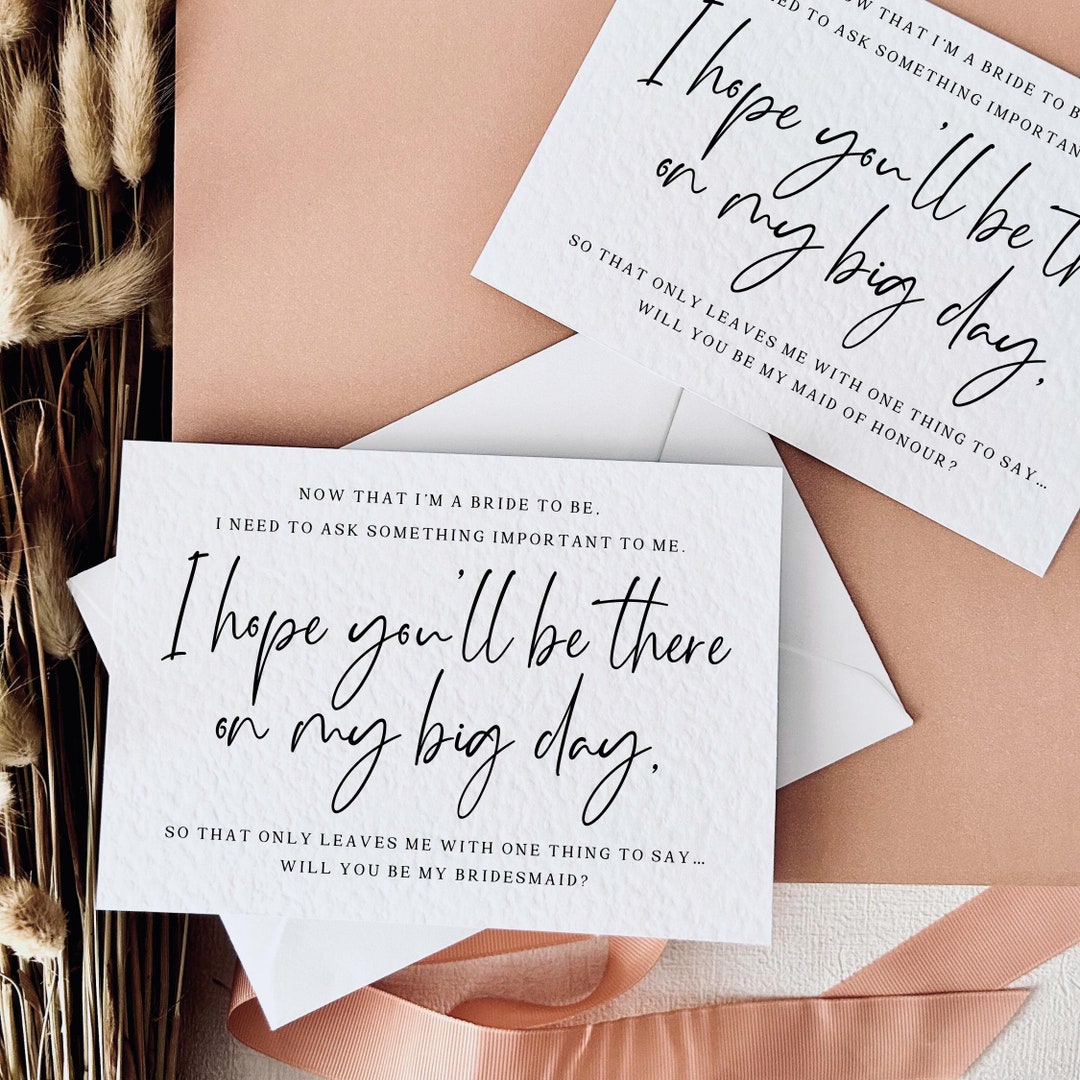 One Thing to Say Wedding Role Card for Bridesmaid Proposal, Maid of ...