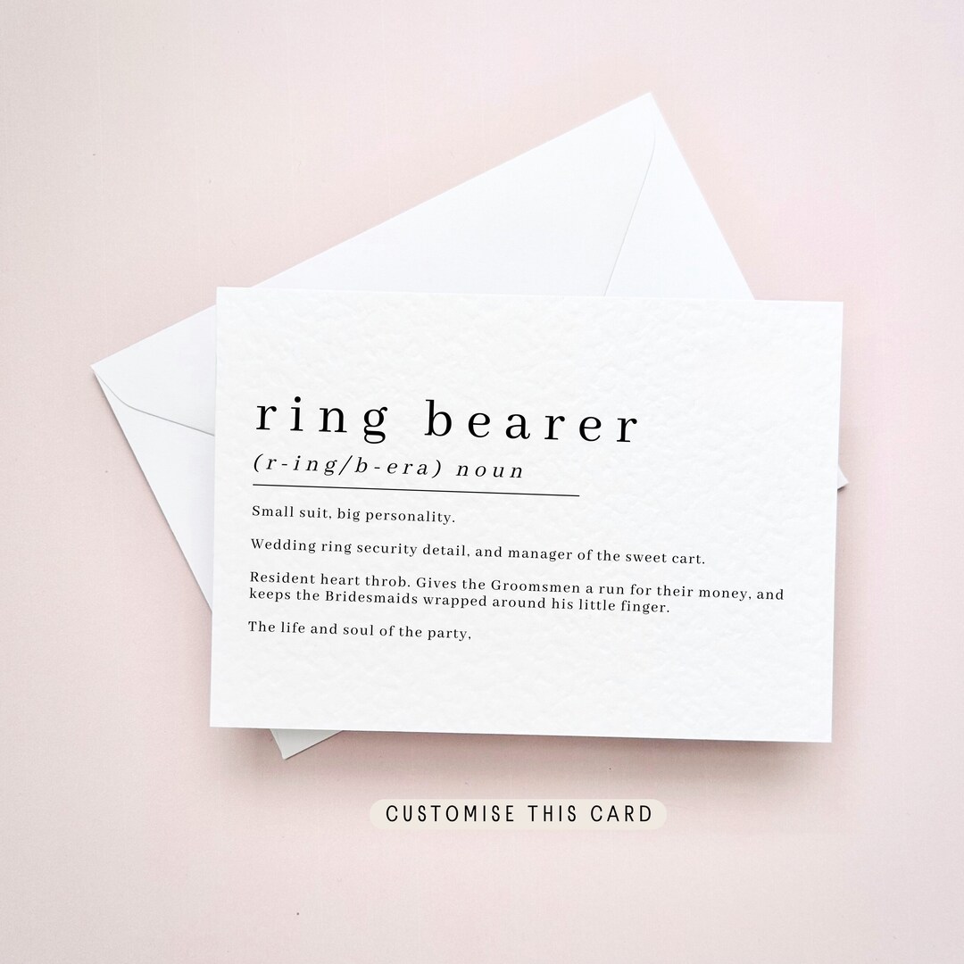 Ring Bearer Definition Postcard Will You Be My Ring Bearer Proposal ...