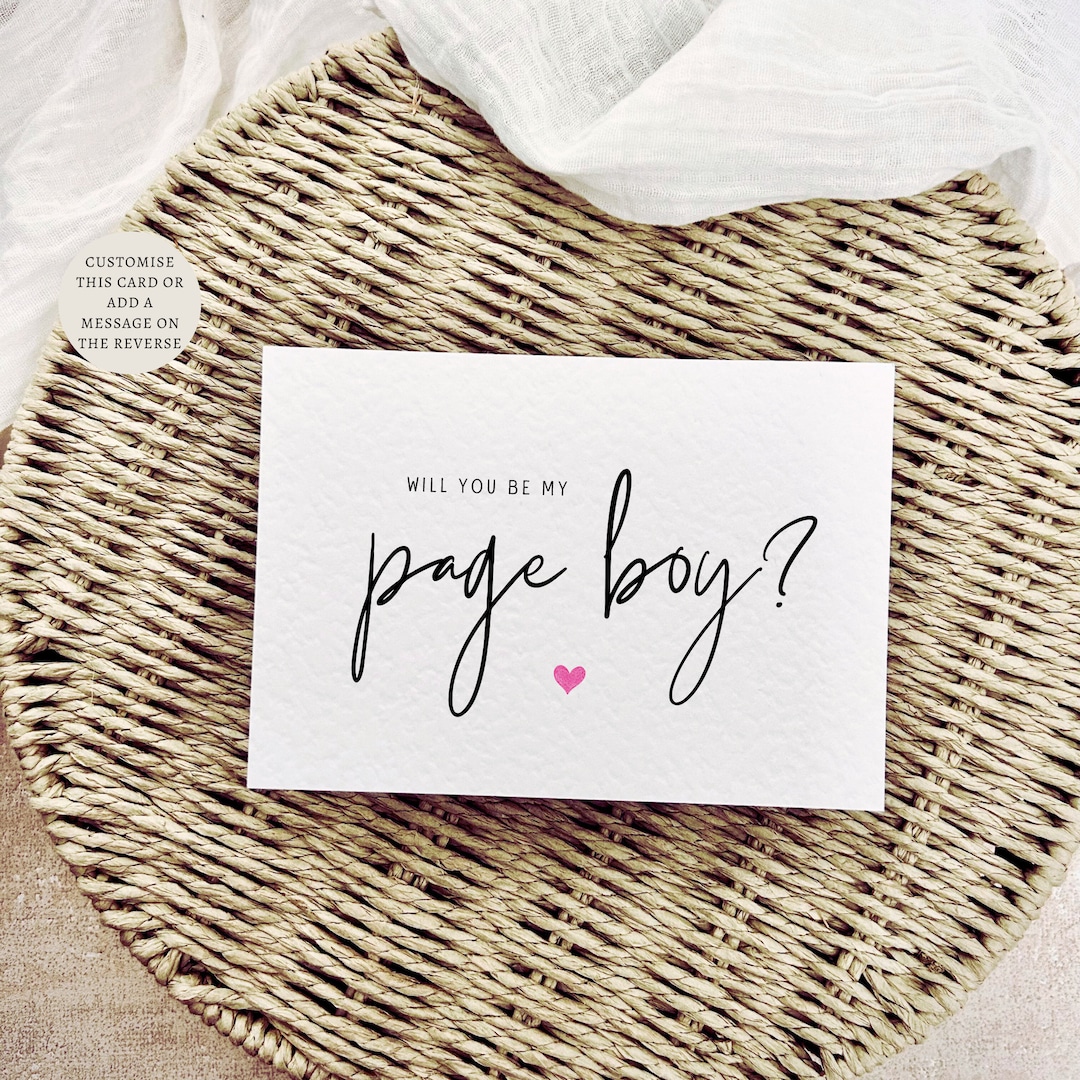Will You Be My Page Boy Proposal Postcard Keepsake Gift, Gift for Boys ...
