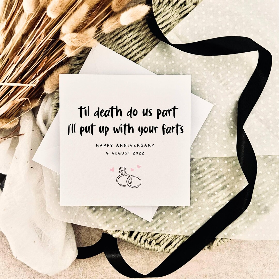 Anniversary Card Personalised Wedding Date, Funny Farts Card for ...