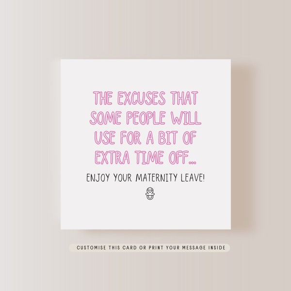 Funny Maternity Leave Cards - Etsy