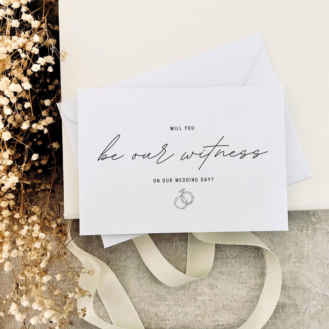 Will You Be Our Witness A6 Wedding Day Proposal Postcard Personalised ...