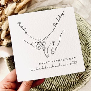 Personalised Hand Print Father's Day Card Greeting Card for Daddy, 1st ...