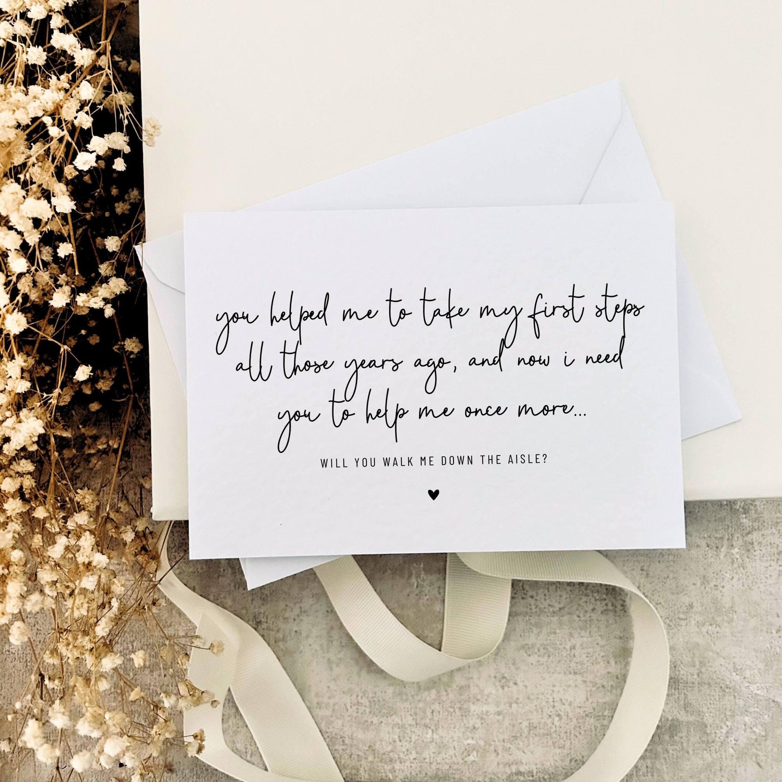 First Steps Wedding Aisle Proposal Card | Mother of the Bride Keepsake ...