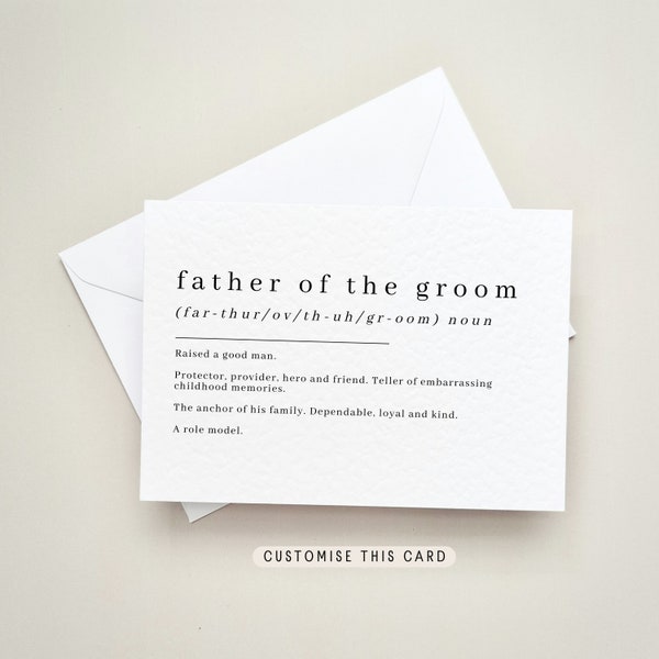 Father of the Groom Keepsake - Etsy