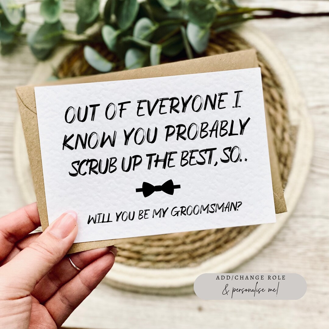 Scrub up Best Wedding Note Card Will You Be My Groomsmen - Etsy
