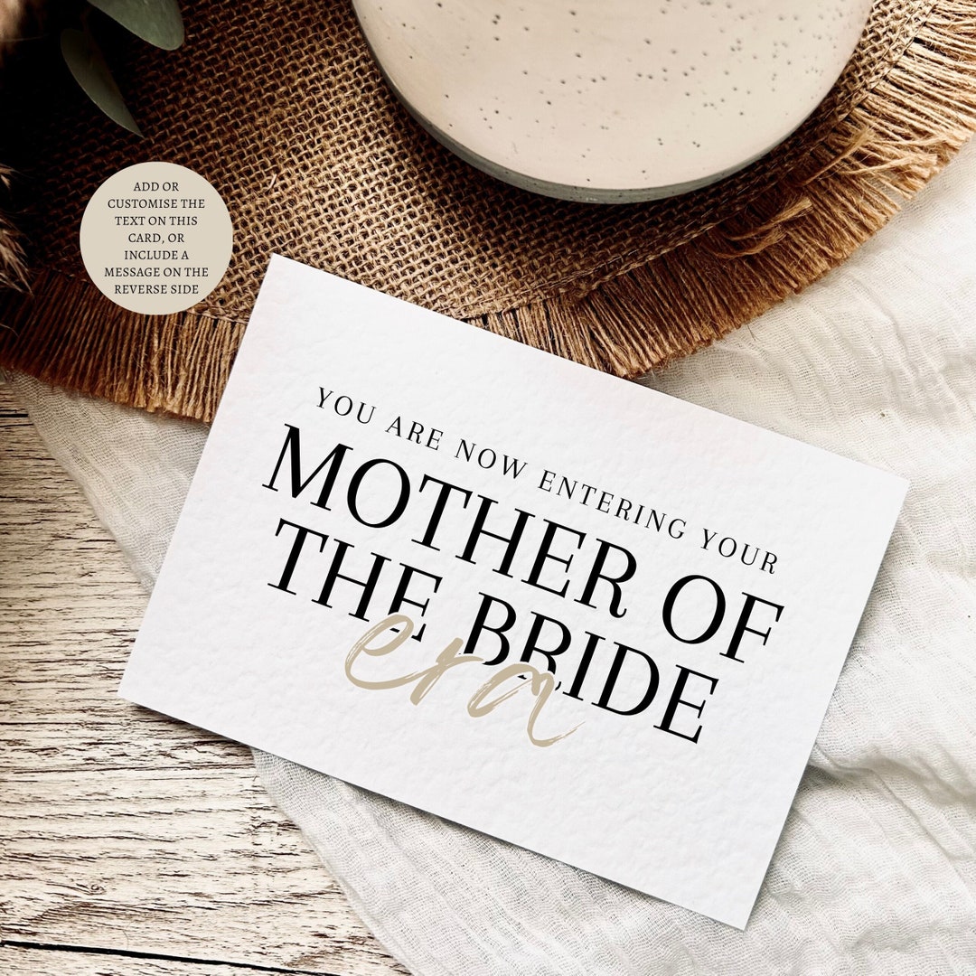 Mother of the Bride Era Wedding Proposal Note Card Card for Mum, Bridal ...