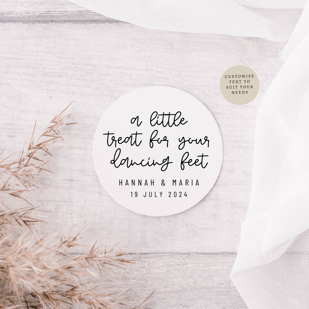 Dancing Feet Wedding Sticker Sheet | Various Sizes | Personalised Round ...