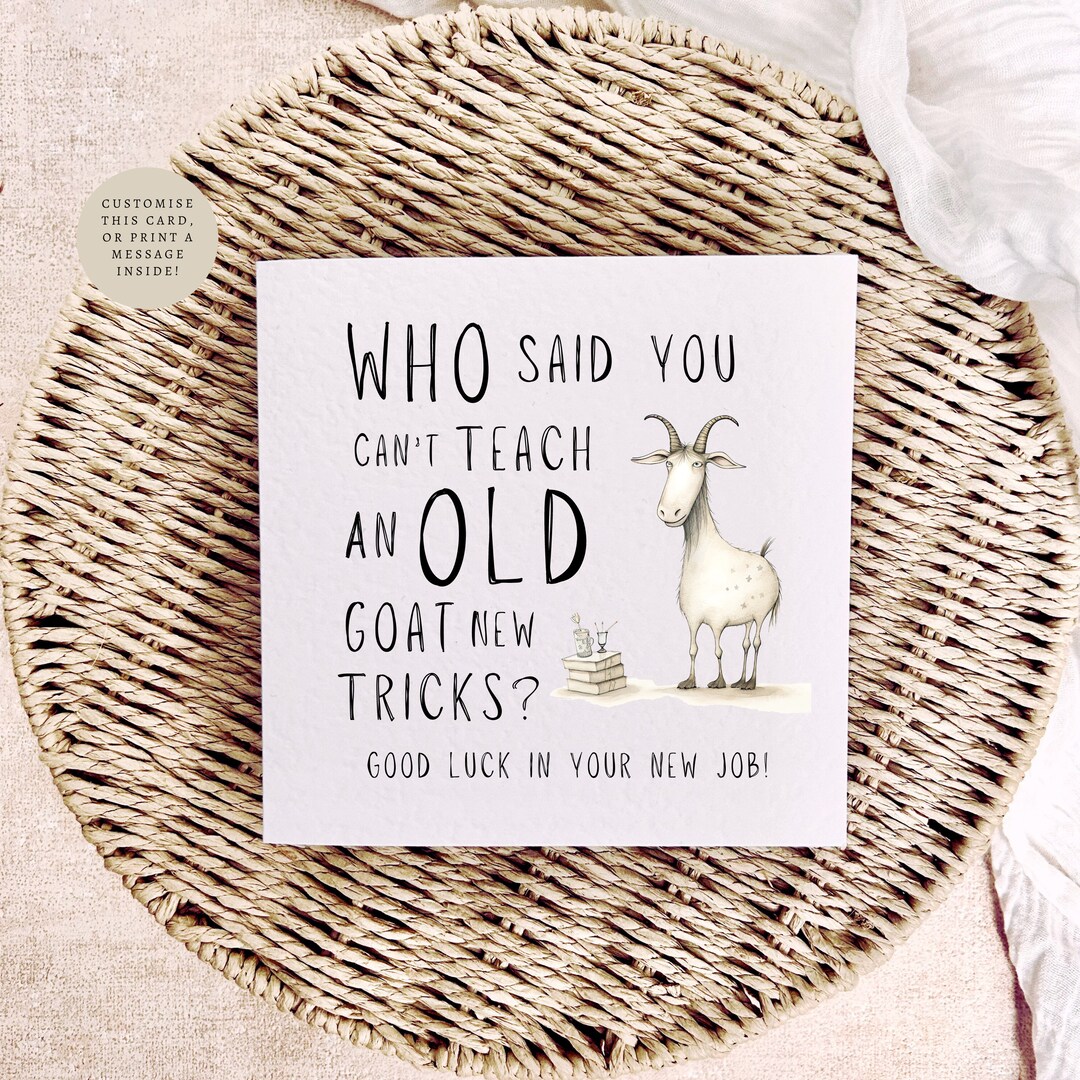 New Job Greeting Card Funny Old Goat Joke Card, Congratulations on New ...