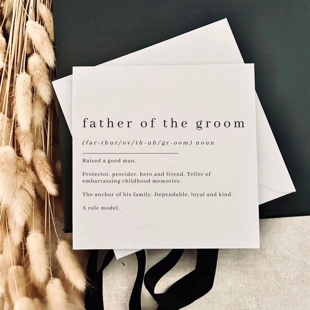 Father of Groom Definition Greeting Card | Wedding Card for Dad ...