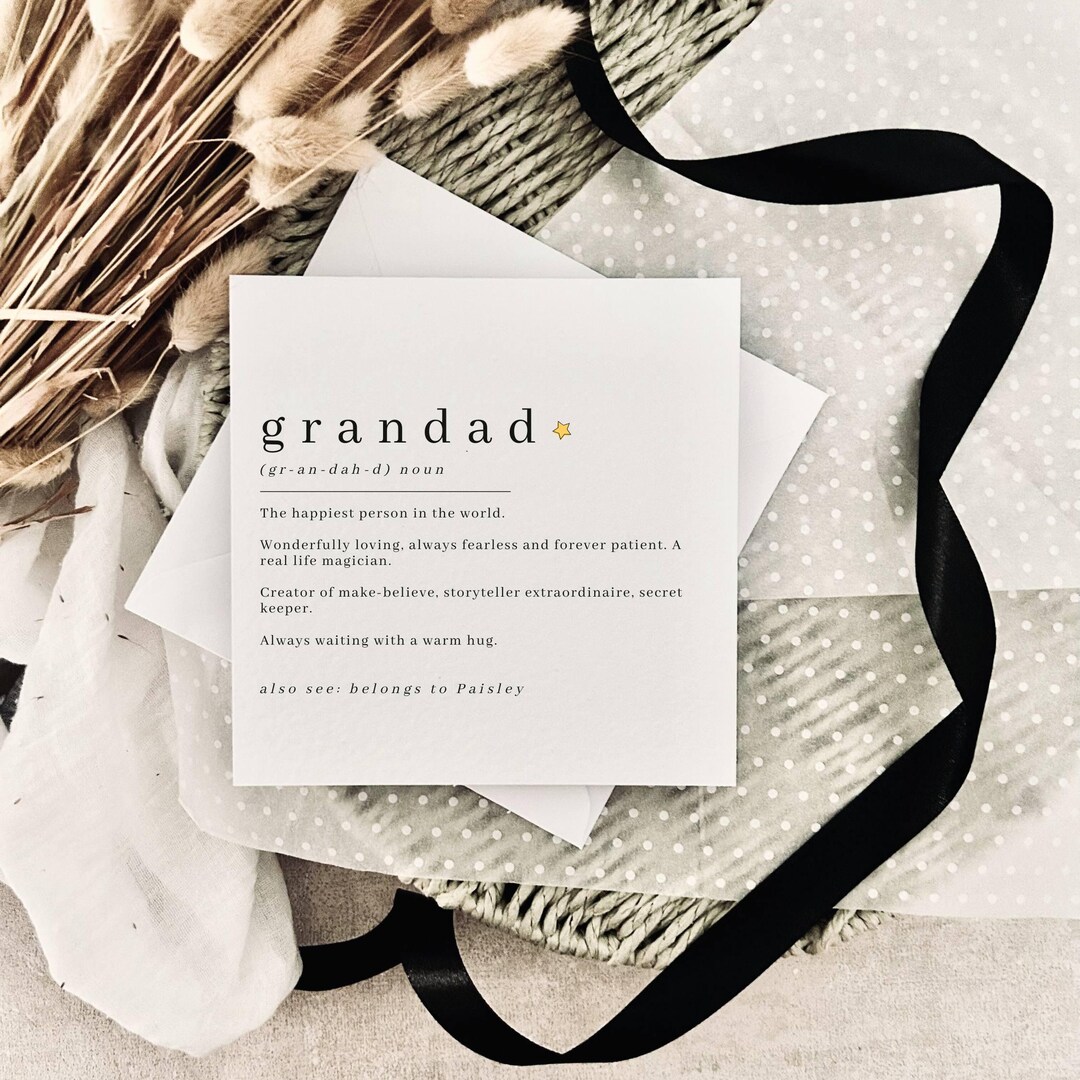 Personalised Father's Day Card | Definition Print Special Grandad ...