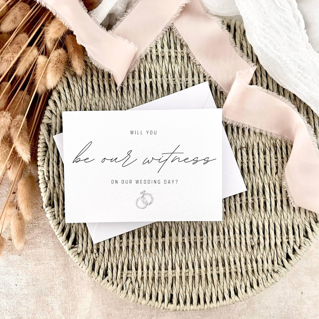 Will You Be My Witness Card | Wedding Witness Proposal Card ...