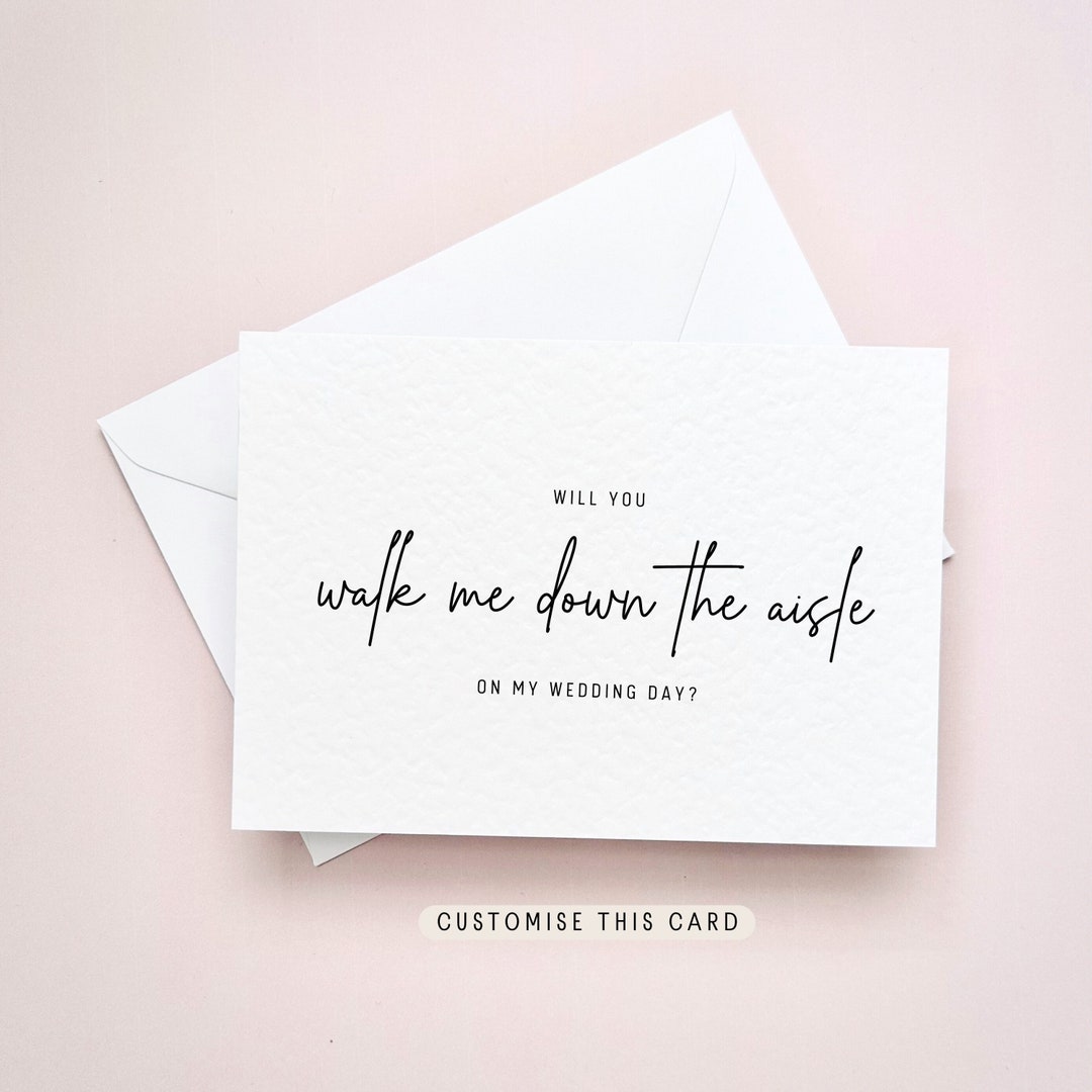Elegant Walk Me Down the Aisle Gift for Dad, Proposal Card for Mum ...