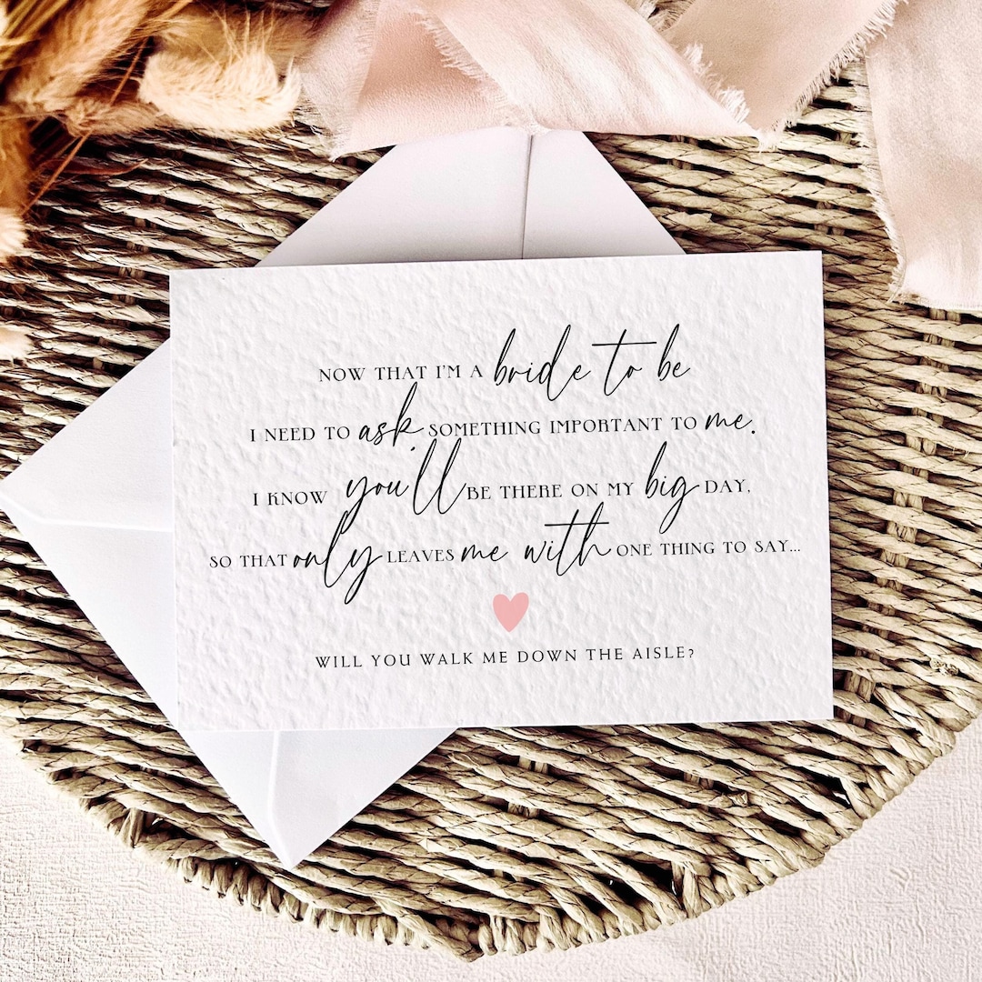 Walk Me Down the Aisle Proposal Card | Wedding Party Invitation, Will ...