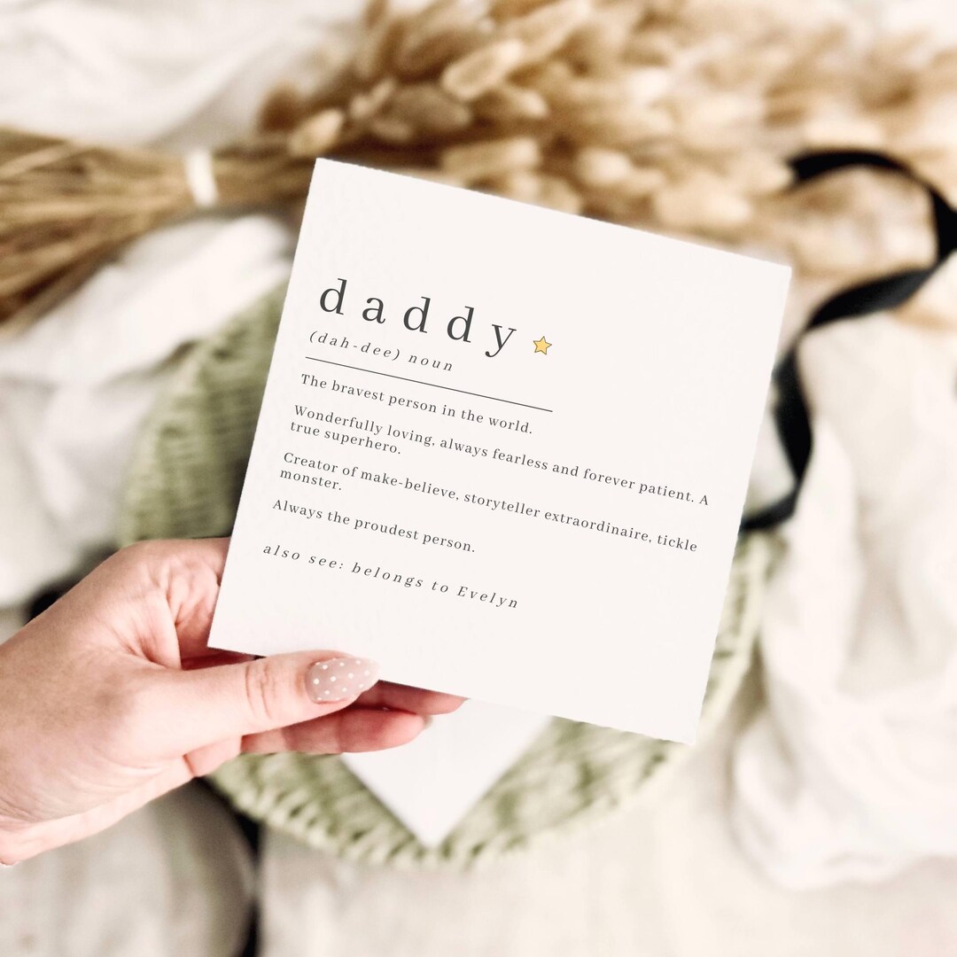 Personalised Daddy Definition Birthday Card - Custom Keepsake for Dad ...